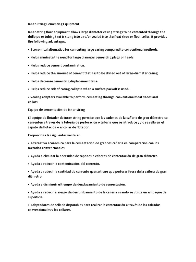 Tecnica Inner String | PDF | Science | Ingeniería