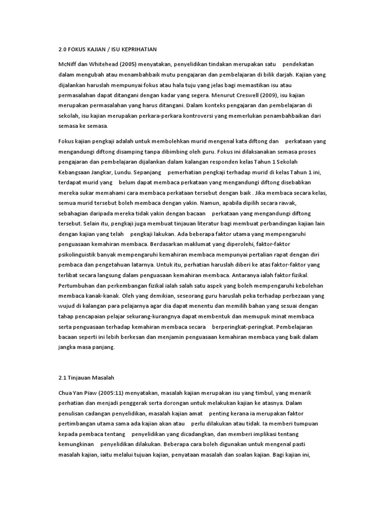 Contoh Penulisan Fokus Kajian | PDF