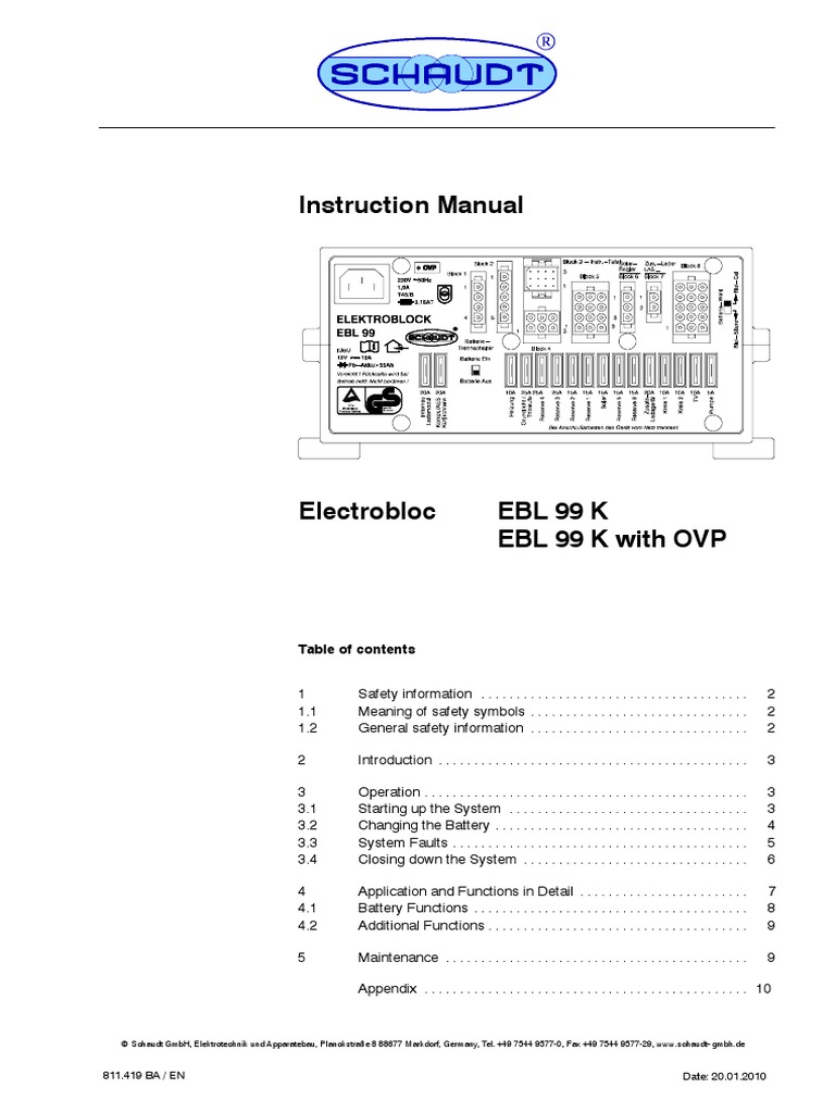 Electrobloc EBL99K PDF | PDF | Battery Charger | Fuse (Electrical)