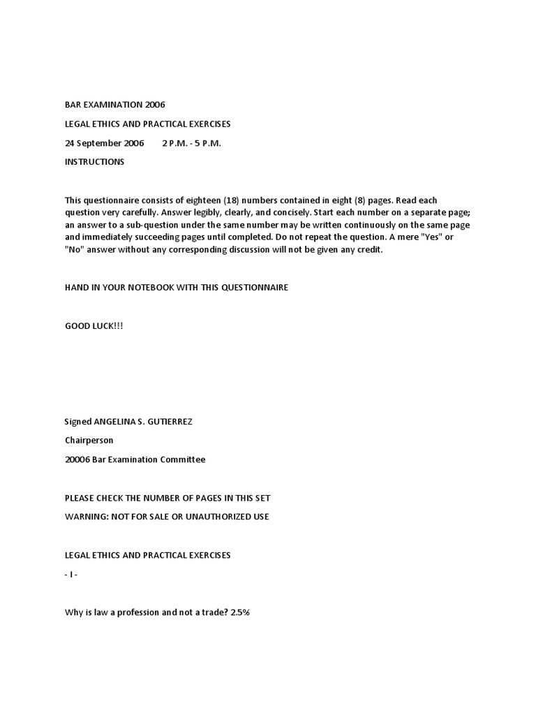 Bar Examination Compilation | PDF | Lawyer | Lawsuit
