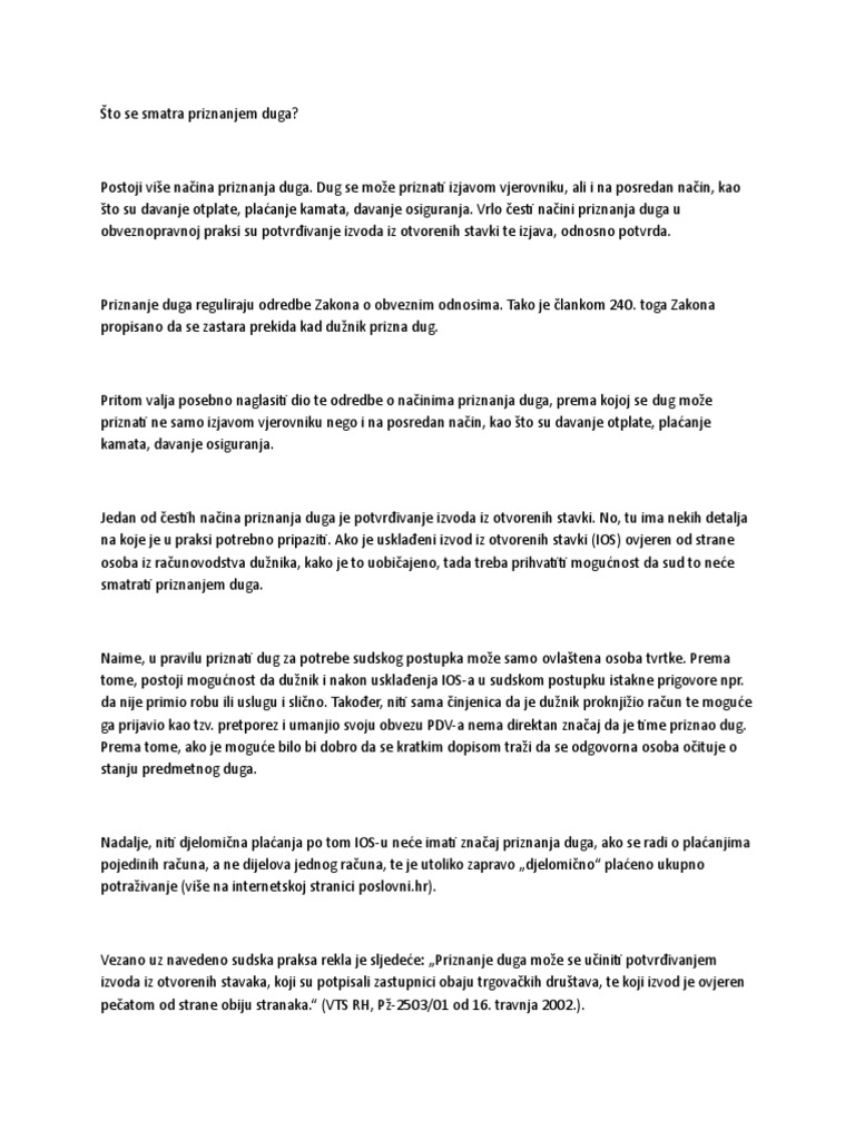 Priznanje Duga | PDF