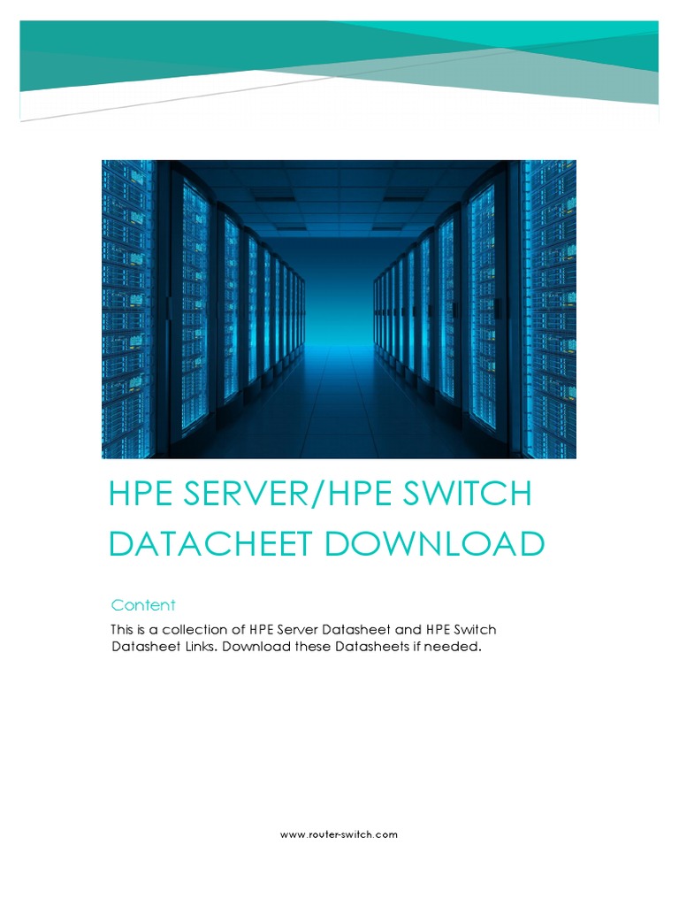 HPE Server and Switch Datasheet Documents | PDF | Business | Computers