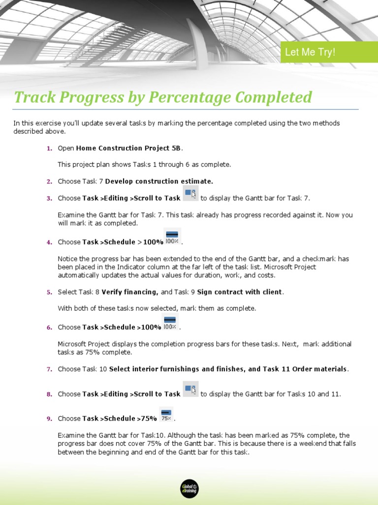 5 02 Track Progress by Percentage Completed | Download Free PDF ...