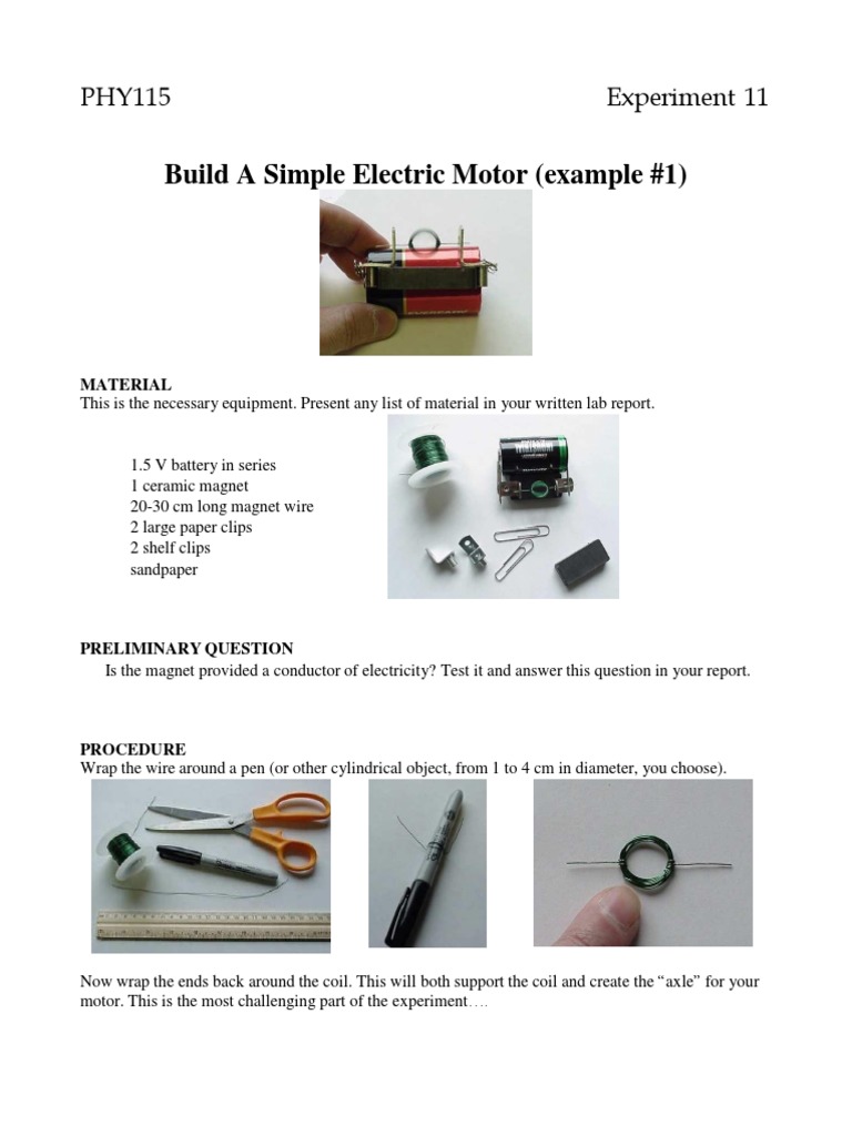Building A Simple Motor | PDF | Electromagnetic Induction | Magnetic Field