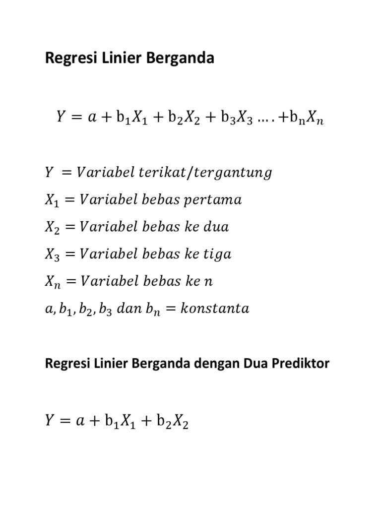 Materi Dan Contoh Soal Regresi Berganda | PDF