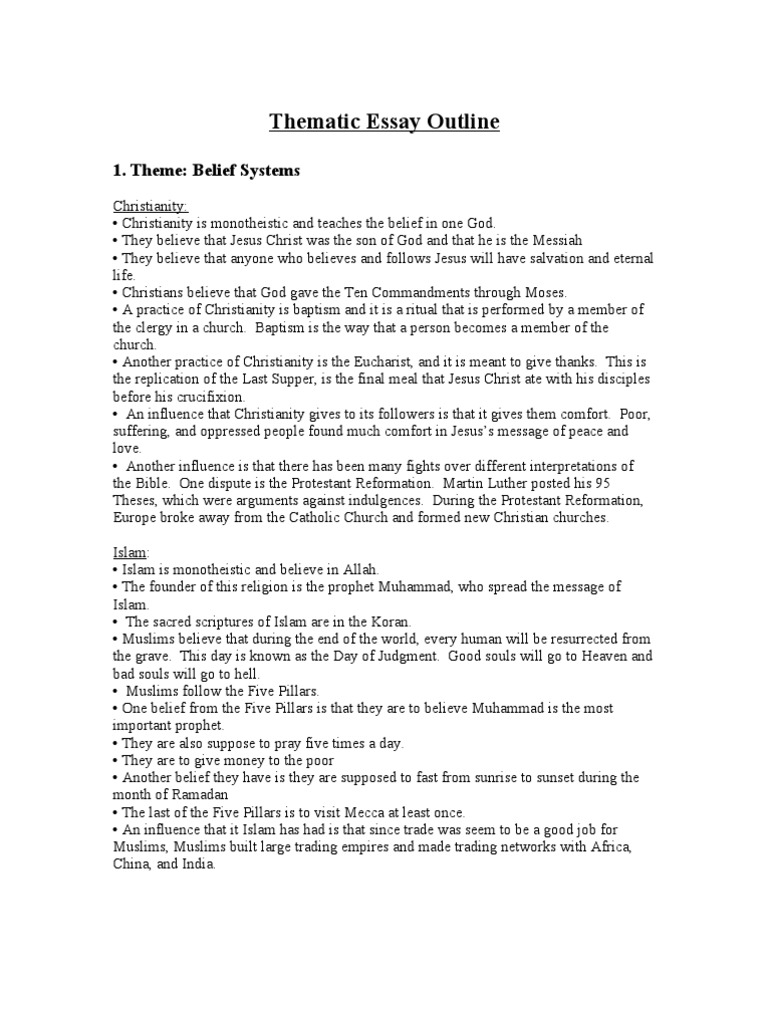 Thematic Essay Outline Guide | PDF | Apartheid | Joseph Stalin
