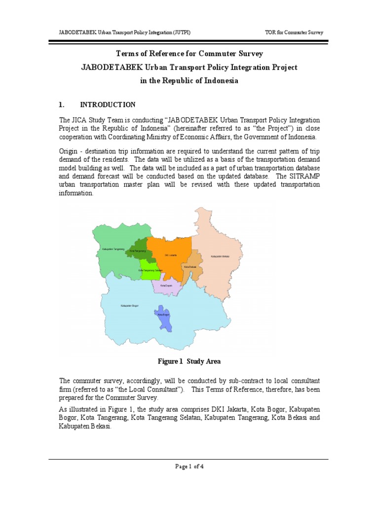 TOR - Commuter Survey For Jabodetabek) RV | PDF | Business | Computing