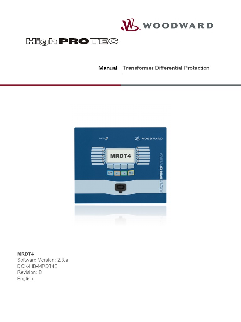 MRDT 4 - Woodward Transformer Protection Relay - DOK-HB-MRDT4E - B | Download Free PDF ...