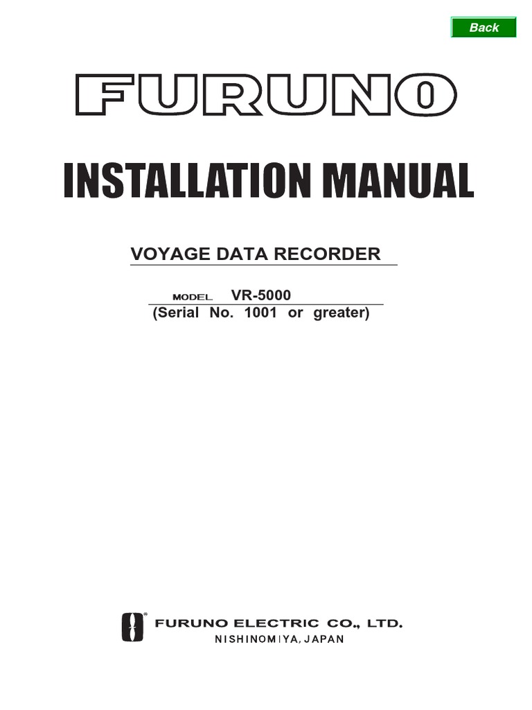 VR5000 Installation Manual - Furuno USA | PDF | Electrical Connector | Power Supply