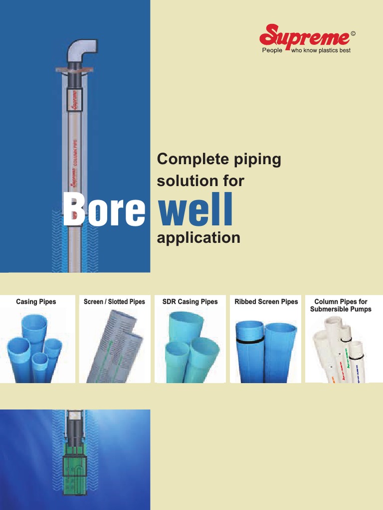 Bore-Well Pipes PDF | PDF | Pipe (Fluid Conveyance) | Polyvinyl Chloride