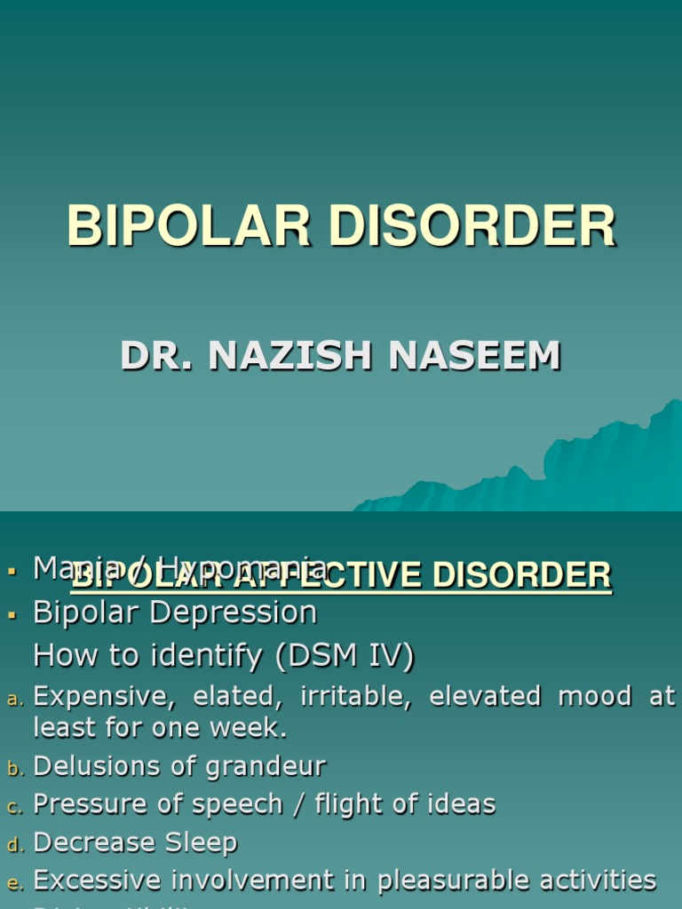 Presentation Bipolar Disorder Pdf Bipolar Disorder Psychiatry
