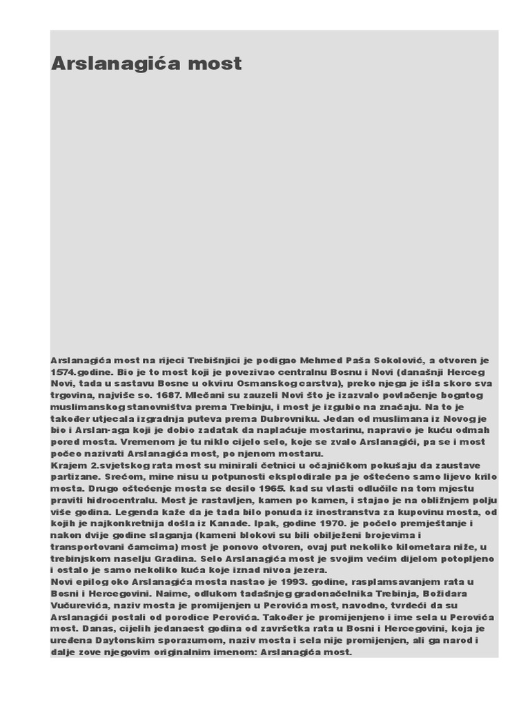 Kameni Mostovi U BiH | PDF