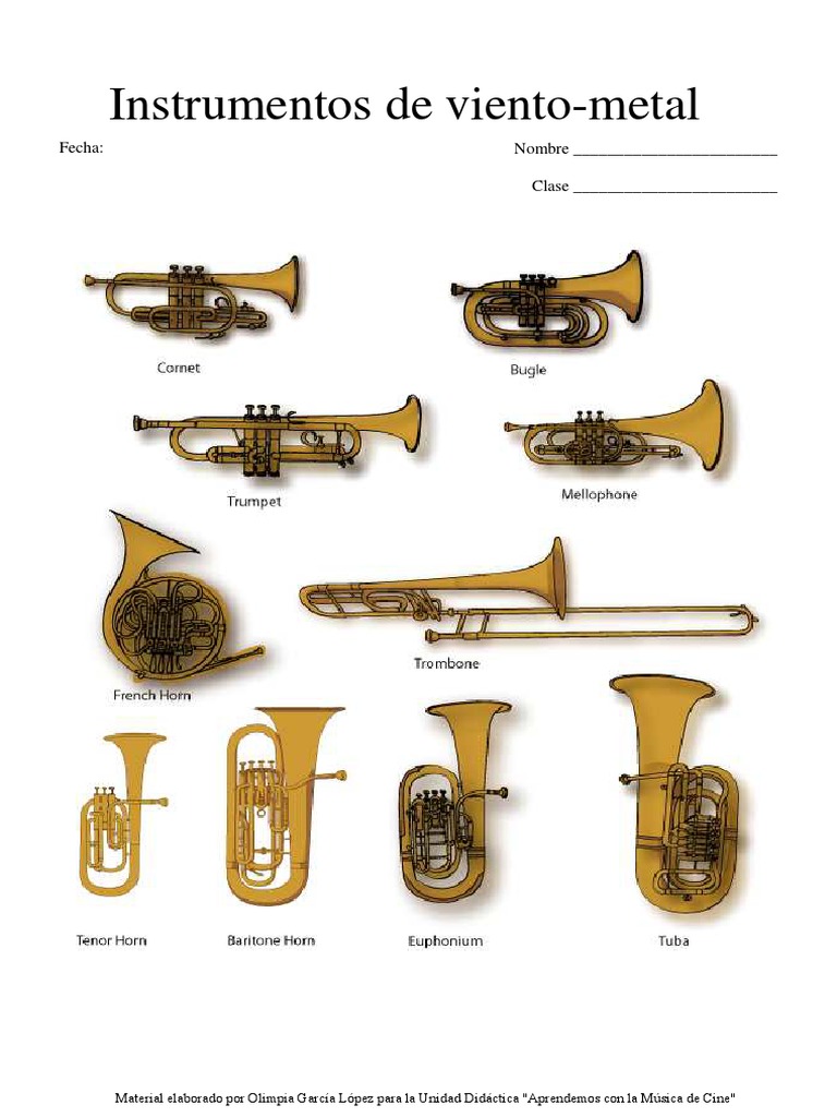 Todos Los Instrumentos De Viento Metal Puzle Encajable De Madera