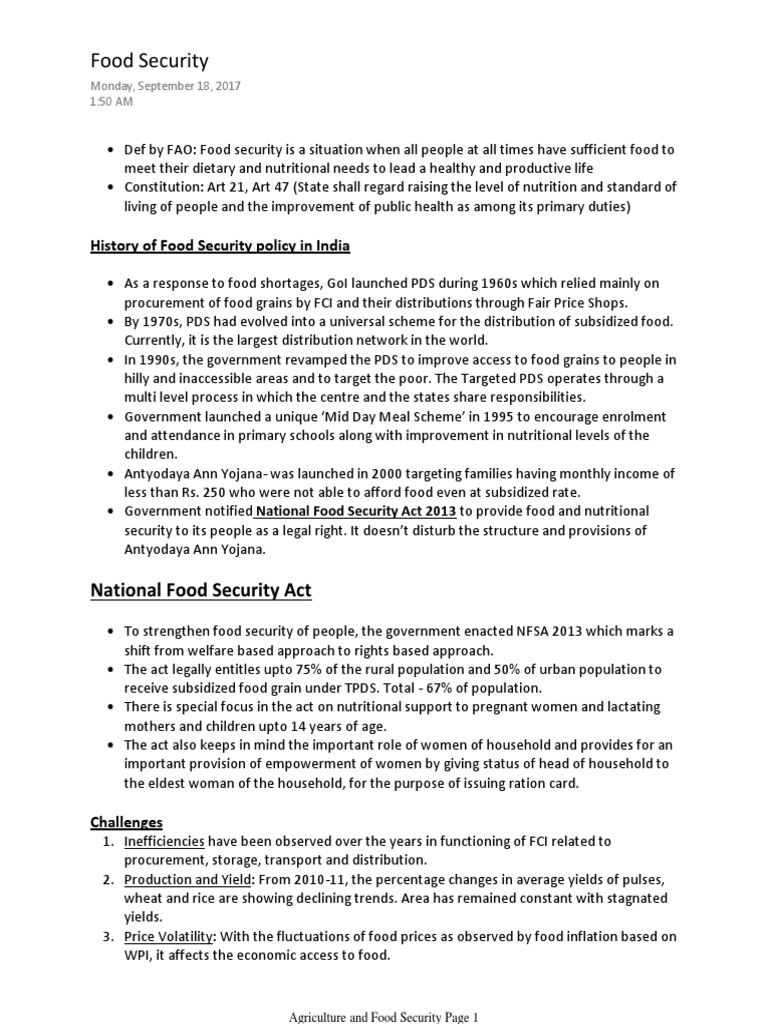 Food Security | PDF | Food Security | Agriculture