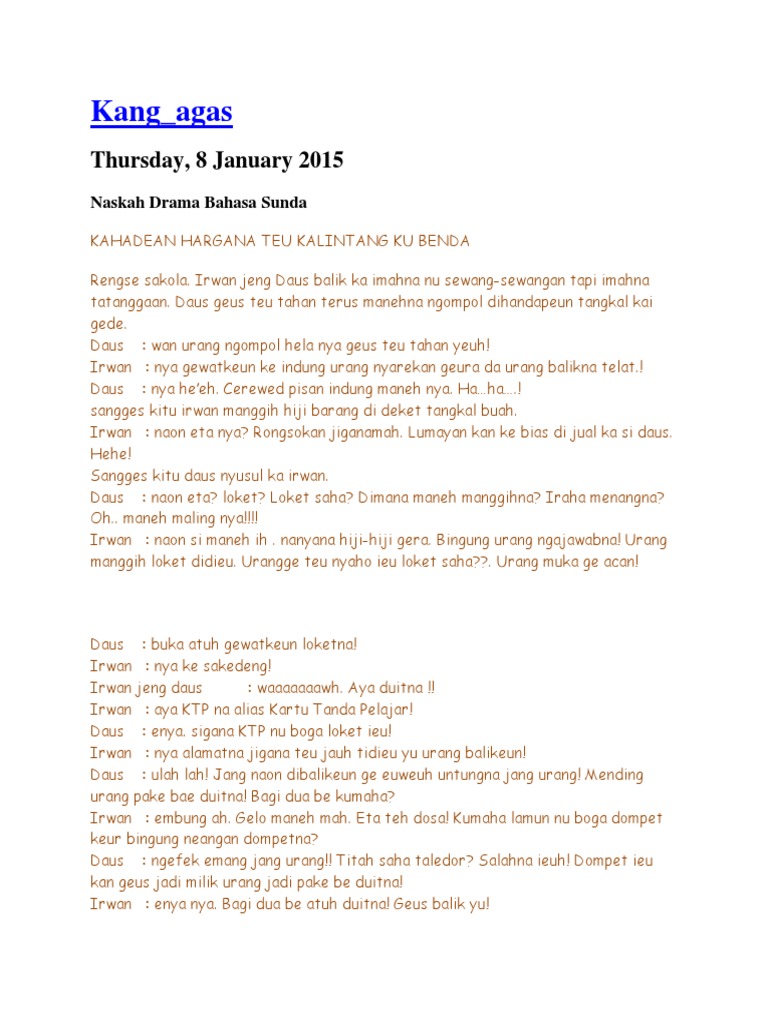 Drama Sunda 2 | PDF | Blogging