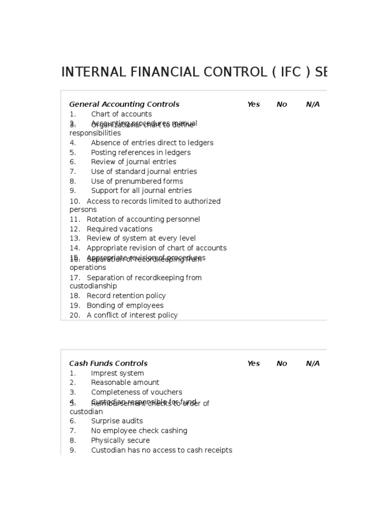 Icfr Chklist | PDF | Cheque | Expense