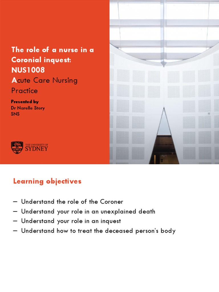 Coroners Case - Role of The Nurse | PDF | Coroner | Social Institutions