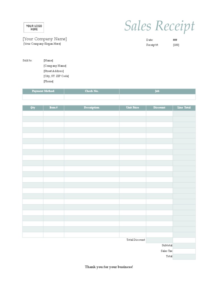 Sales Receipt (Simple Blue Design) 1 | PDF