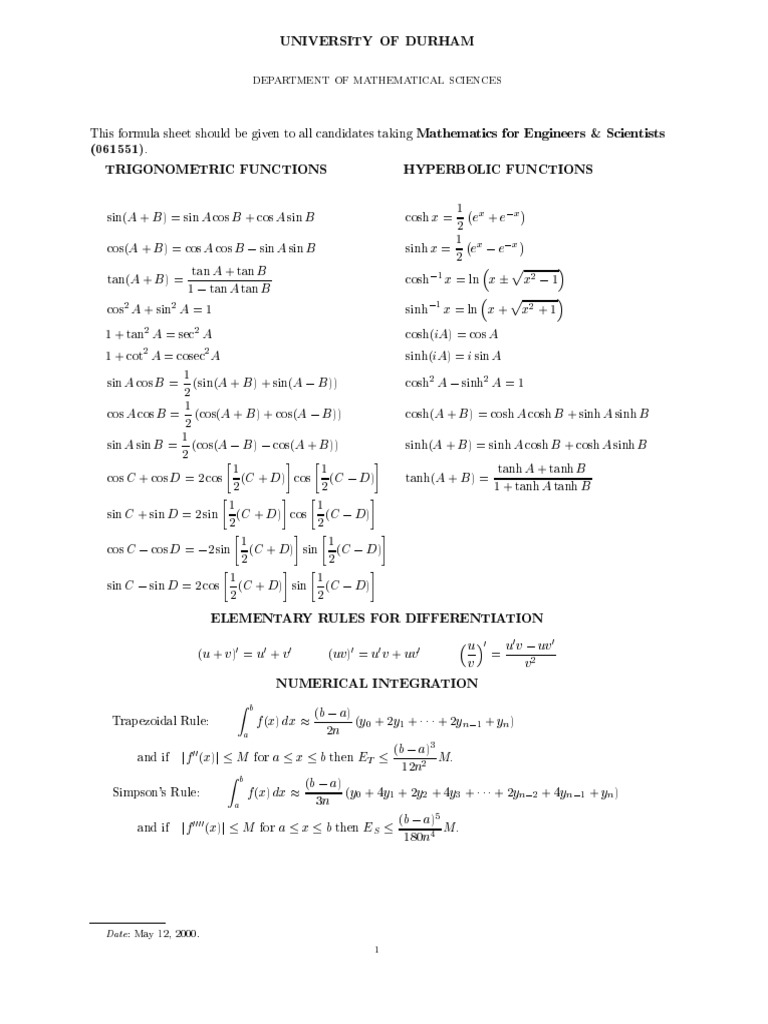 Formula | PDF | Sine | Complex Analysis