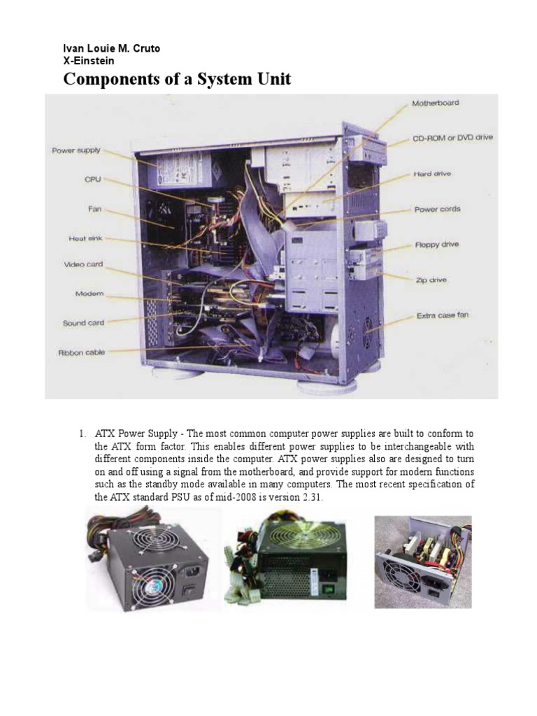 Components of System Unit | PDF | Computer Data Storage | Hard Disk Drive