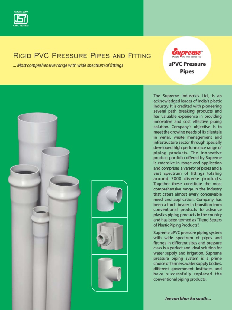uPVC Pressure Pipes and Fittings Guide | PDF | Polyvinyl Chloride ...