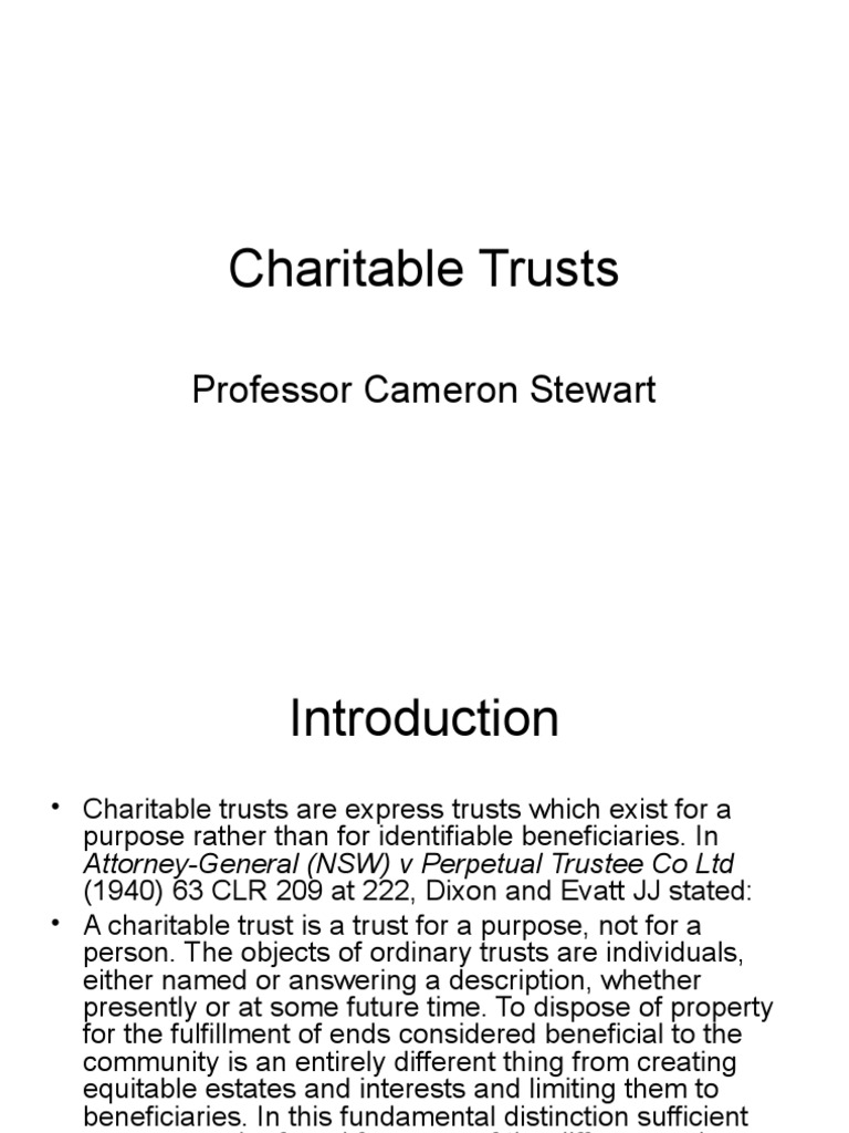 Charitable Trusts | PDF | Charitable Organization | Wills And Trusts