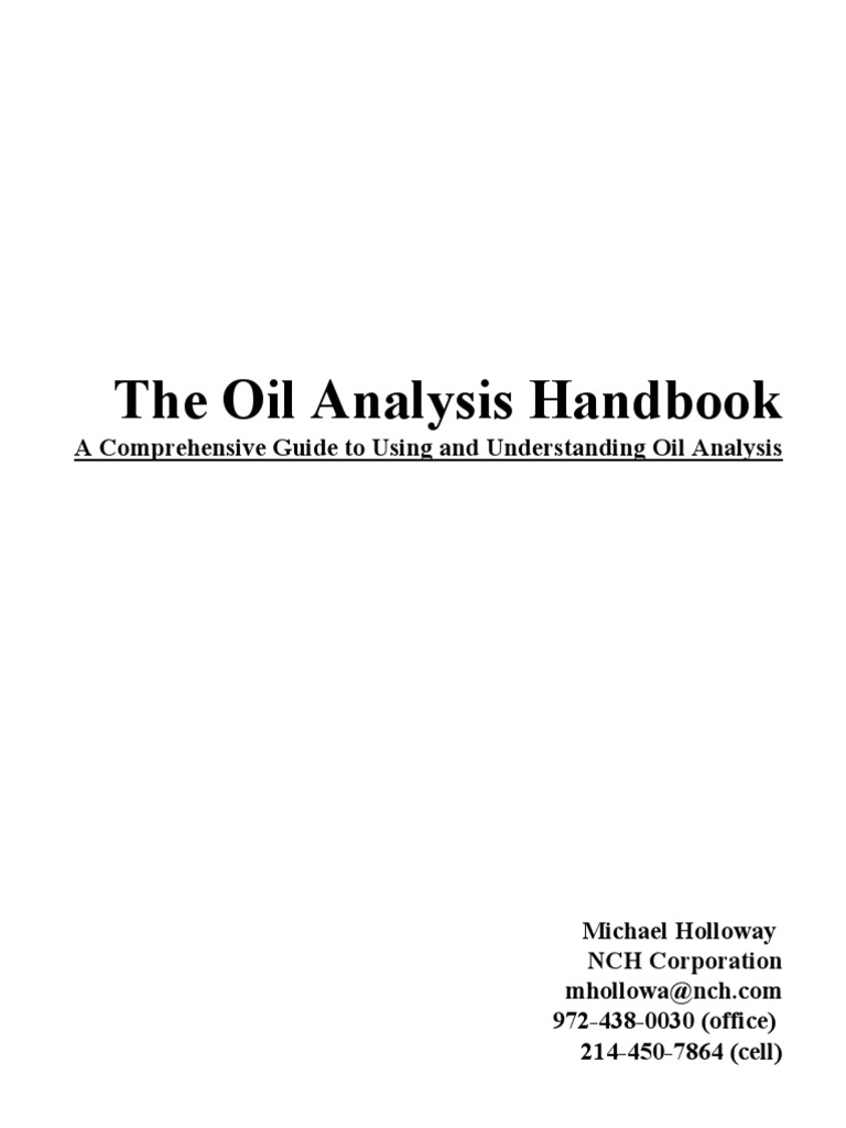 Comprehensive Oil Analysis Guide | PDF | Internal Combustion Engine ...