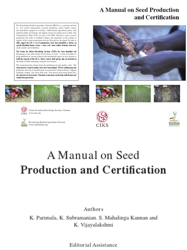 Seed Production and Certification Guide | PDF | Germination | Seed