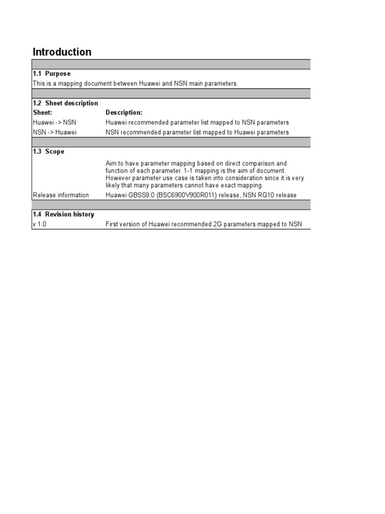 2G Huawei - NSN Parameter Comparison | PDF | General Packet Radio Service | Data Transmission