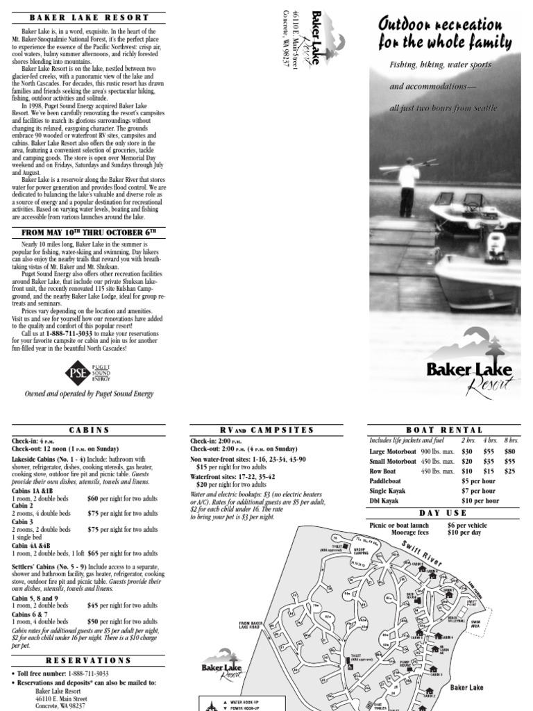 Baker Lake Resort Brochure | PDF | Camping | Campsite
