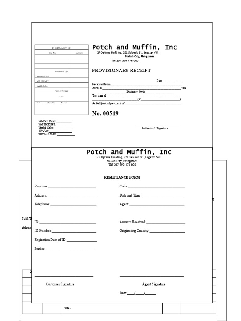 Official Receipts | Receipt | Payments