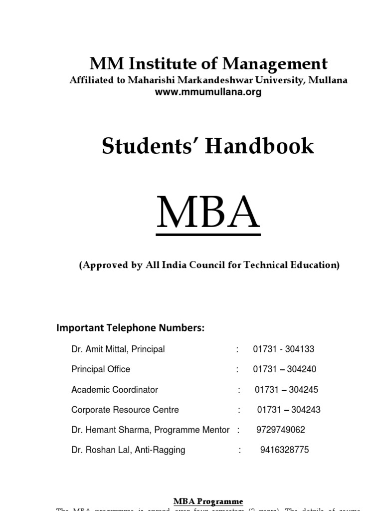 MBA Syllabus | PDF | Marketing | Entrepreneurship