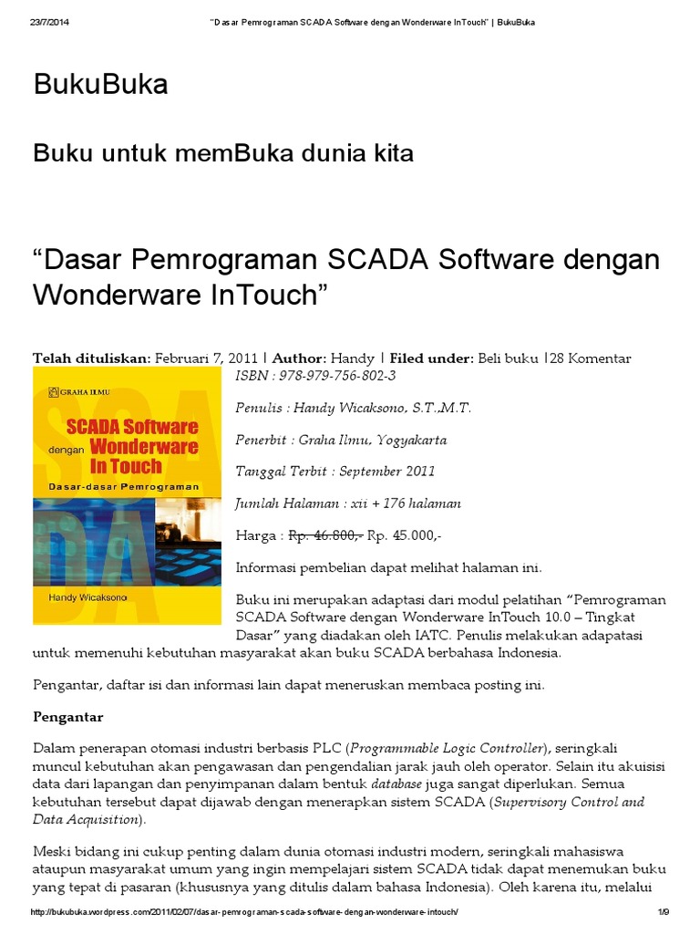 Pemrograman SCADA dengan Wonderware InTouch | PDF