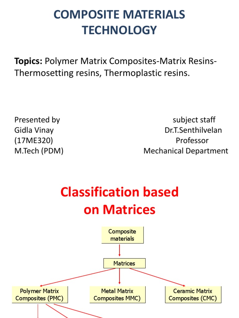 Polymer Matrix Composites - Matrix Resins - Thermosetting Resins ...