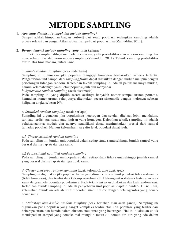Metode Sampling | PDF