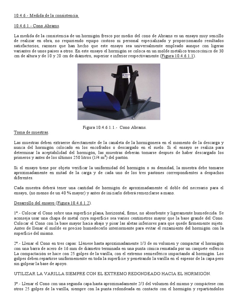 Cono Abrams PDF | PDF | Hormigón | Science