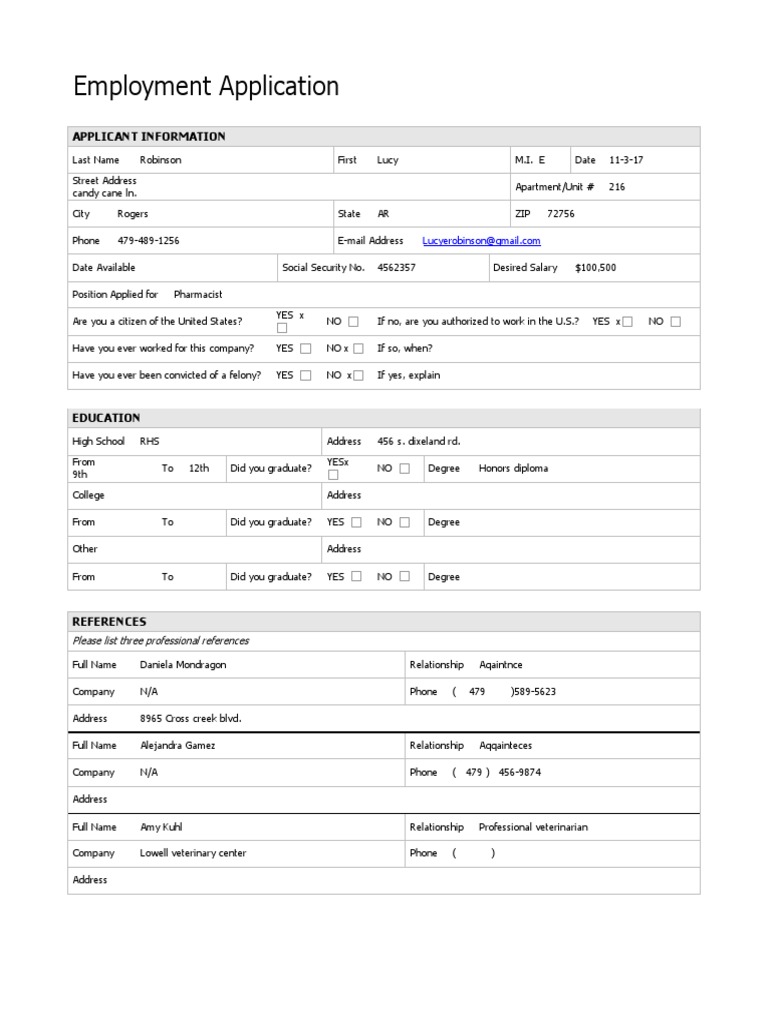 2017 Job Application | PDF | Labour | Wellness