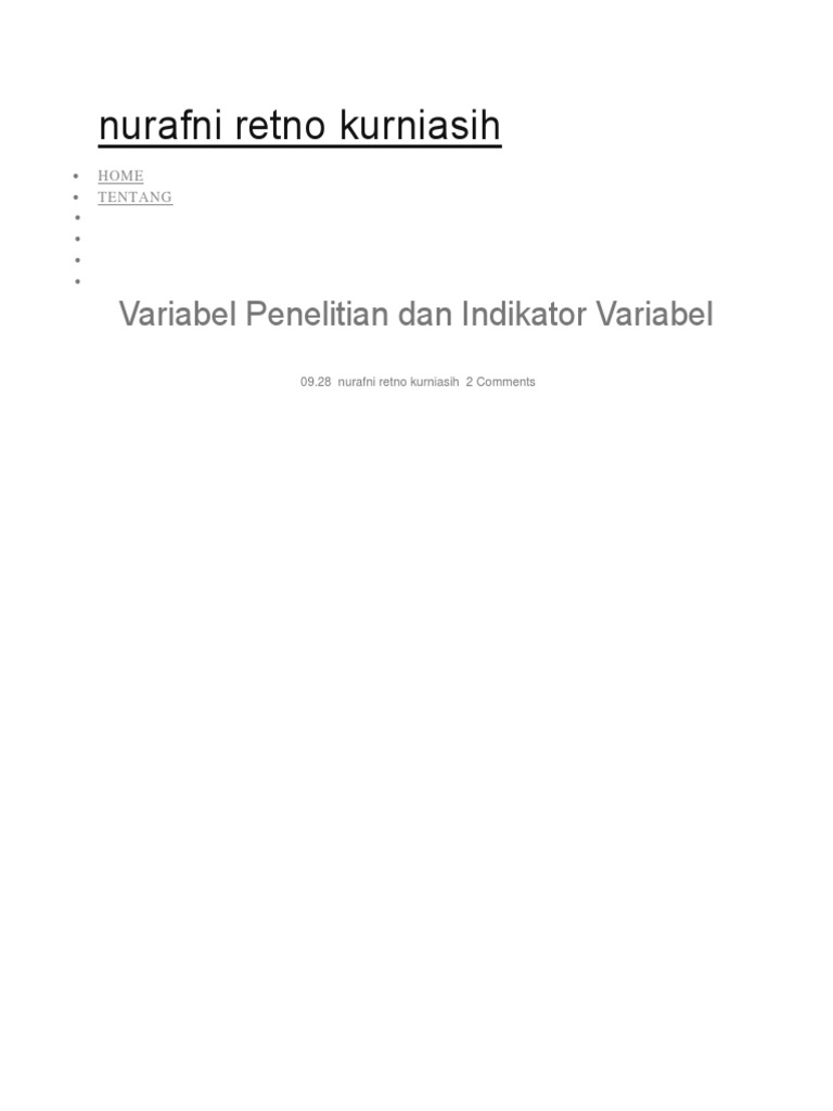 Indikator Dan Variabel Penelitian | PDF