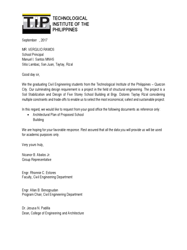 Request Letter Capstone | PDF