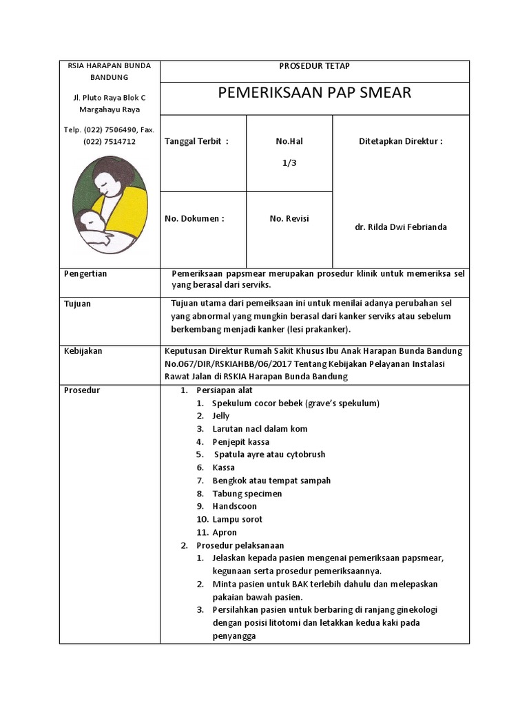 SOP Pemeriksaan Pap Smear | PDF