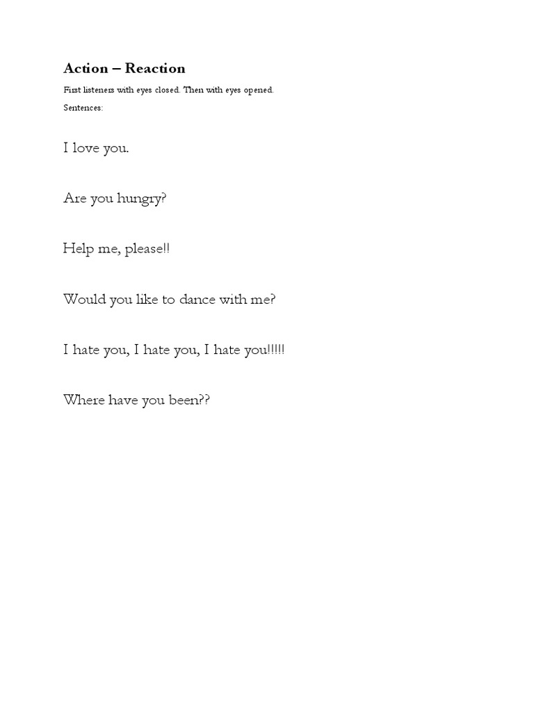 Action REACTION Emotions | PDF