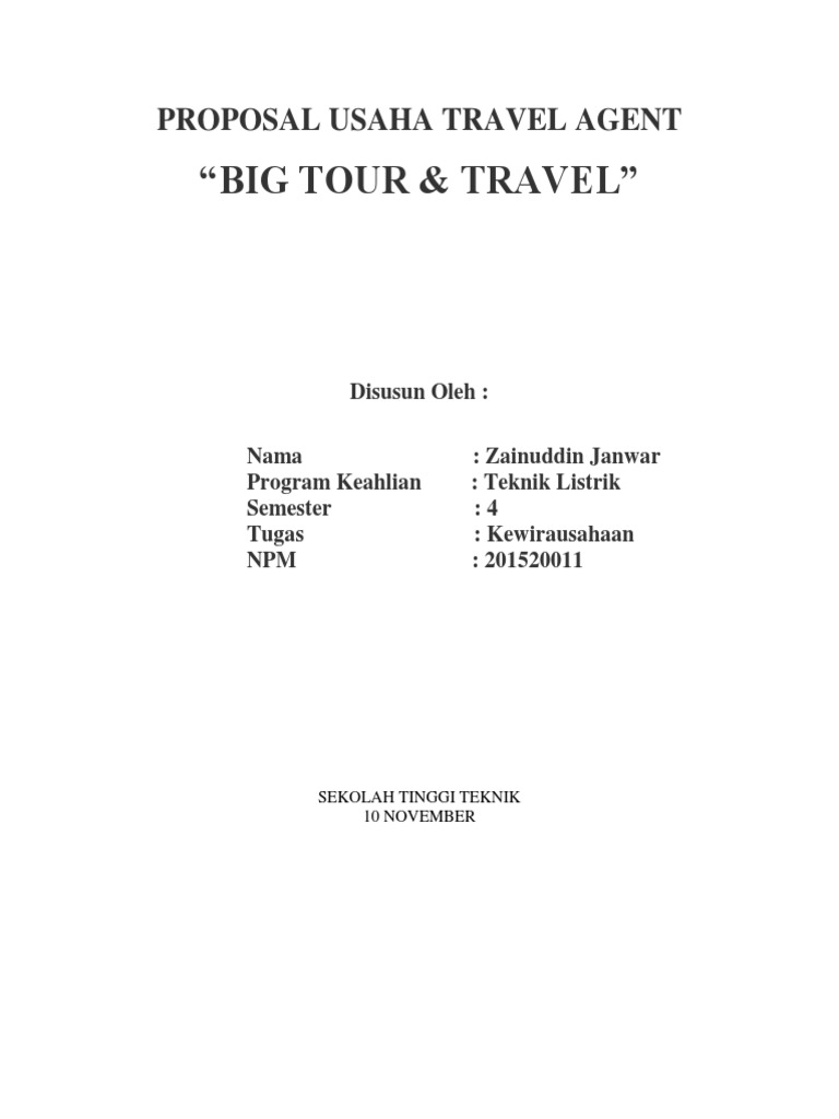 Proposal Usaha Travel Agent | PDF