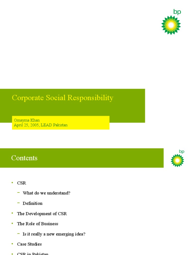 LEAD CSR Presentation | PDF | Corporate Social Responsibility | Business
