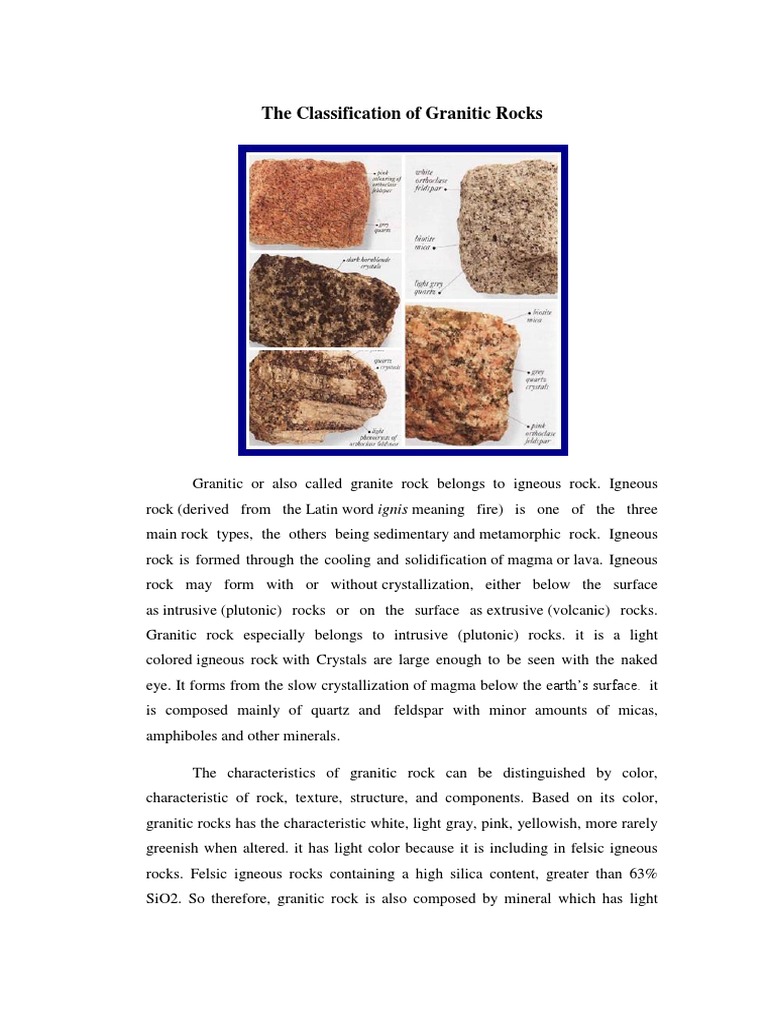 The Classification of Granite Rocks | PDF | Rock (Geology) | Igneous Rock