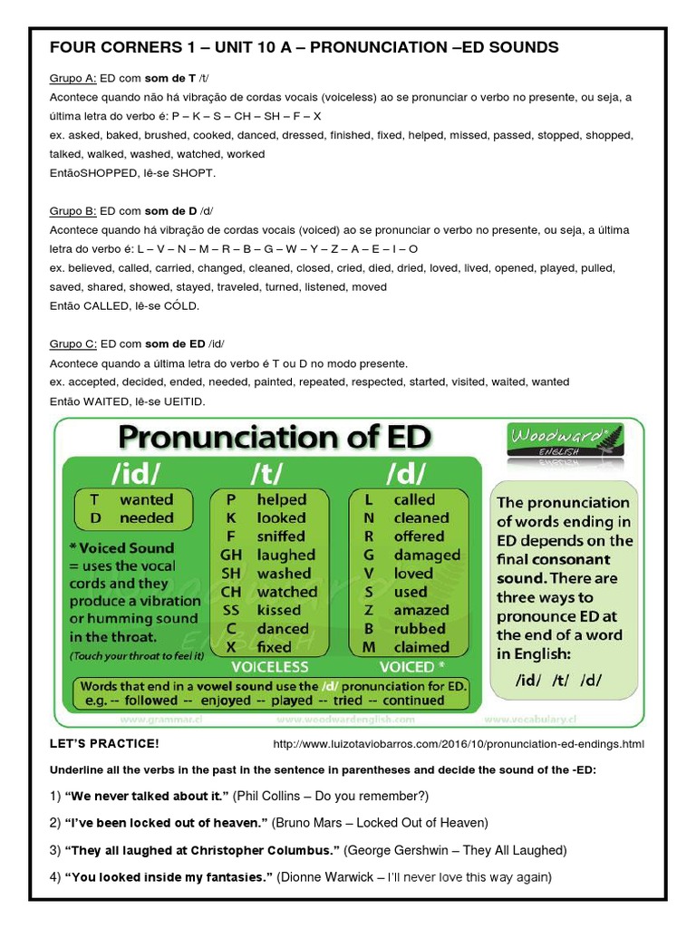 Unit 10 Past Ed Pronunciation | PDF
