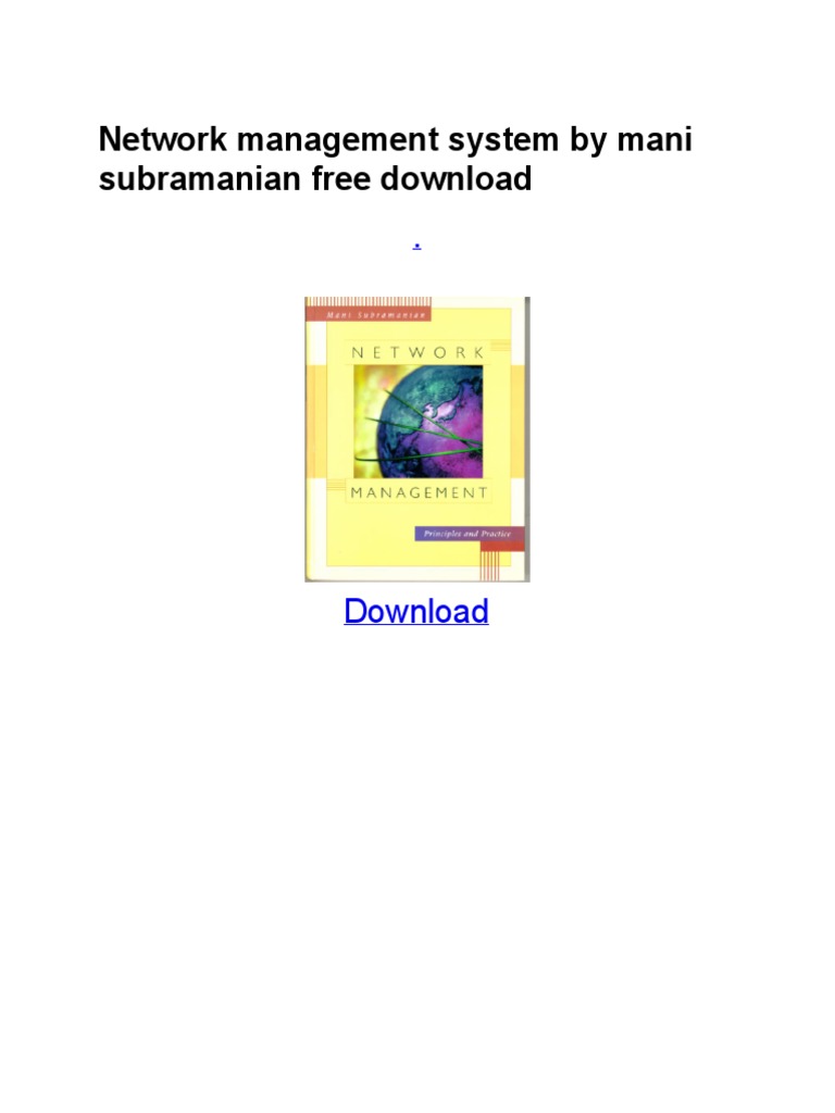 Network Management System by Man I Subramanian | PDF | Local Area ...