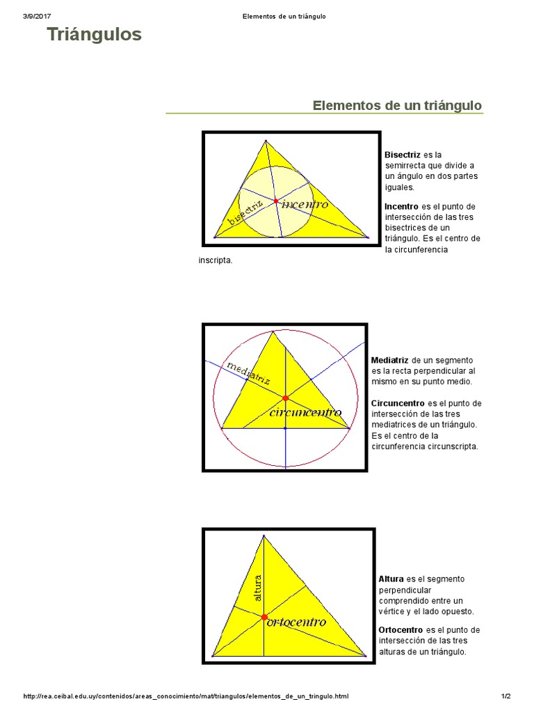 Elementos de Un Triángulo | PDF | Triángulo | Formas geométricas