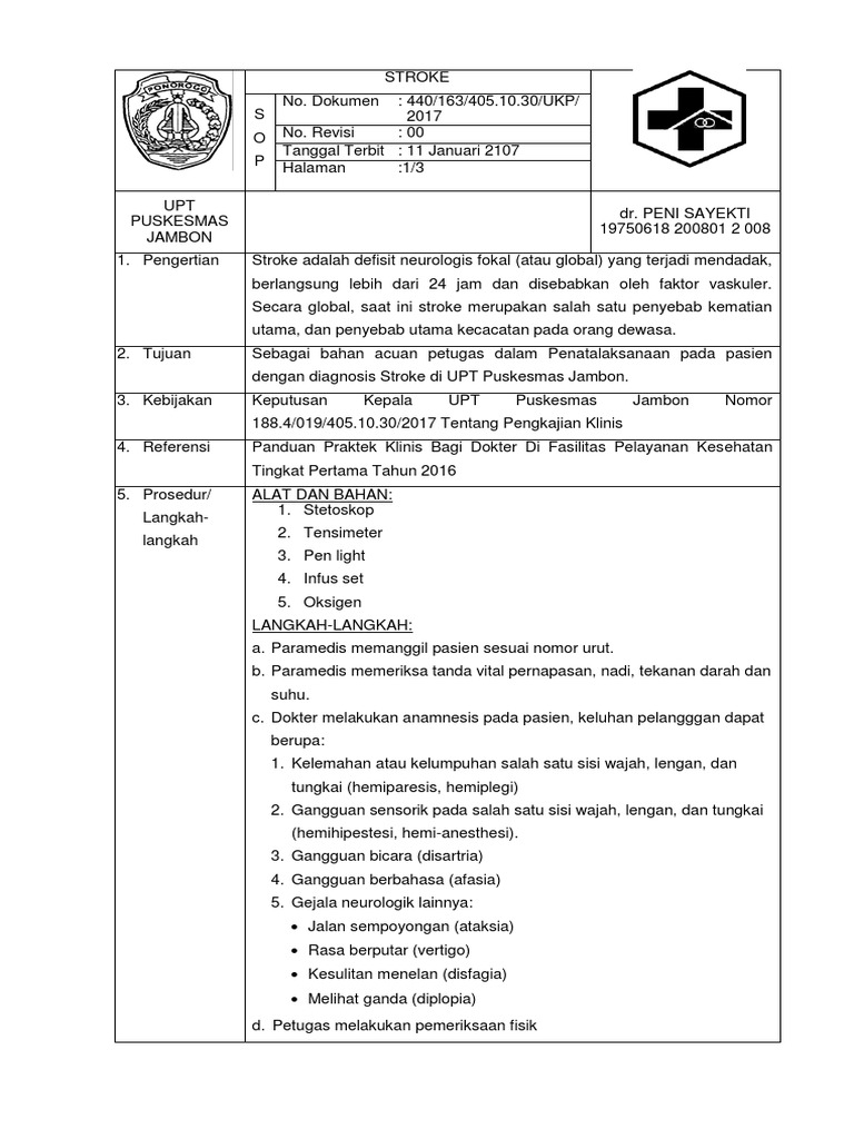 Sop Stroke | PDF