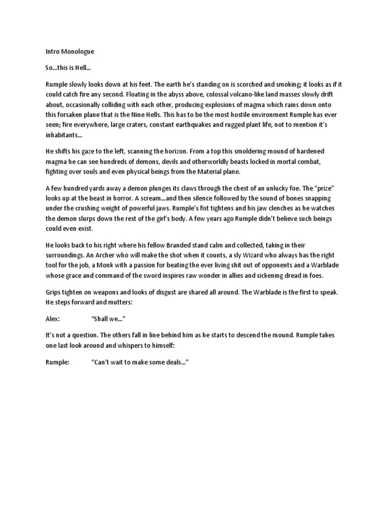 Intro Monologue | PDF