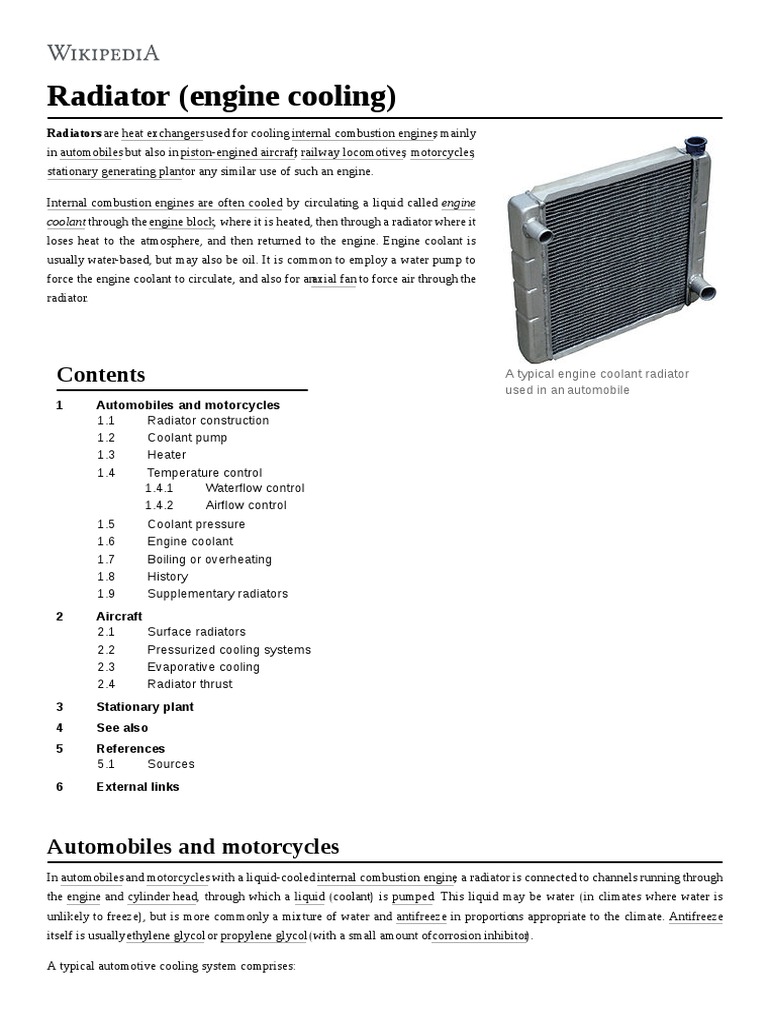 Radiator (Engine Cooling) | Internal Combustion Engine | Vehicle Technology